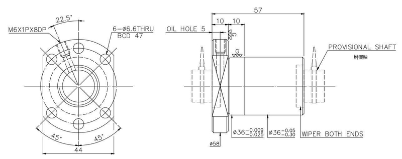 Shaft Diameter 20 Lead 20 HIWIN 4R20-20K4-DFSC Ball Screw for CNC ...