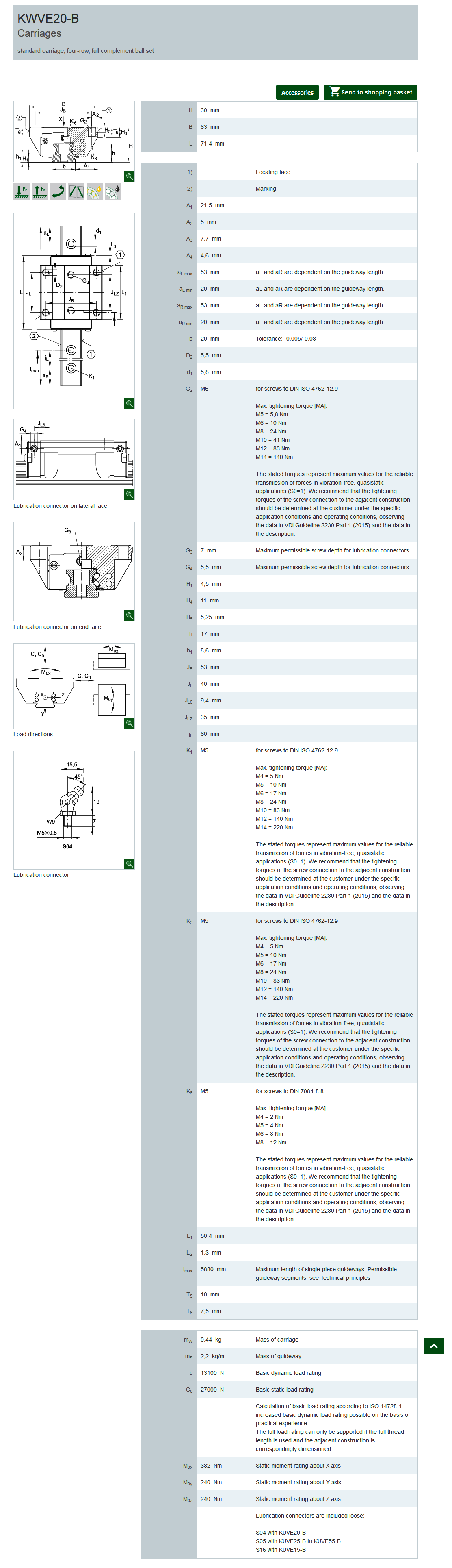 KWVE20B Original INA Linear Runner Block KWVE20BG3V1- NJSKT